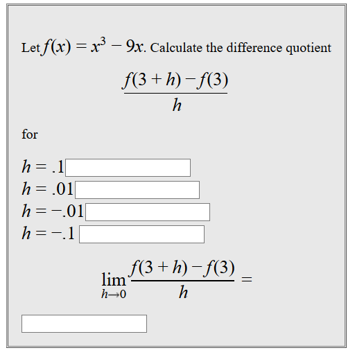 Solved Letf x X3 9X Calculate The Difference Quotient For Chegg