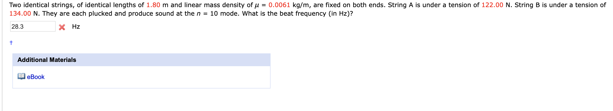 Solved Two identical strings, of identical lengths of 1.80 m | Chegg.com