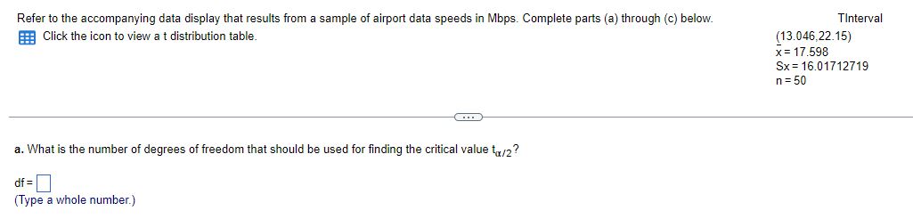 Solved Refer to the accompanying data display that results | Chegg.com