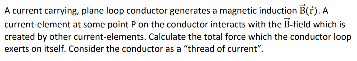 Solved A current carrying, plane loop conductor generates a | Chegg.com