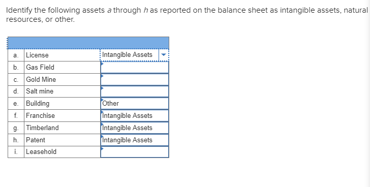 Solved Identify the following assets a through h as reported | Chegg.com