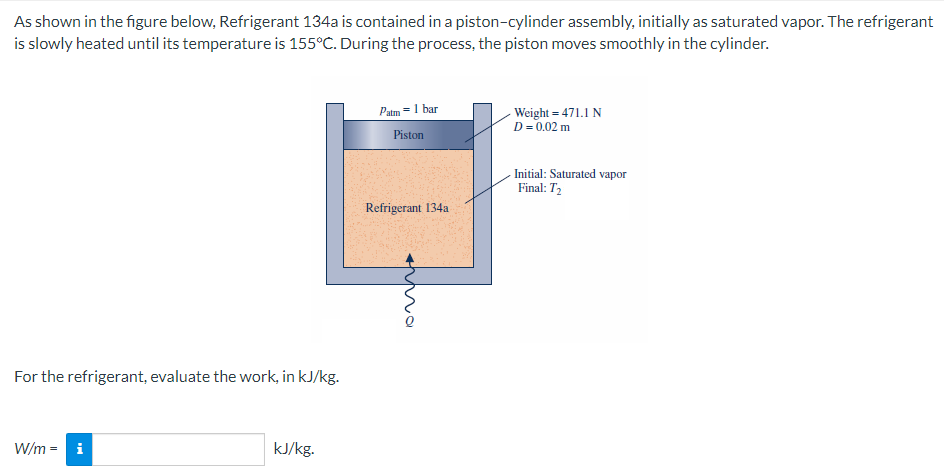 Solved As shown in the figure below, Refrigerant 134a is | Chegg.com