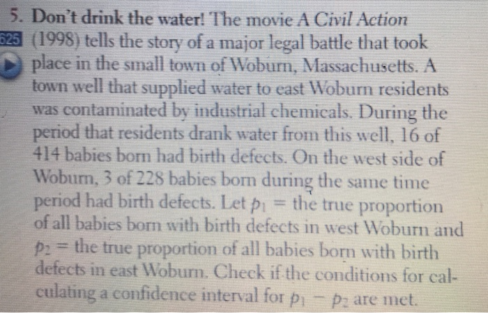 Solved 5. Don't drink the water! The movie A Civil Action R | Chegg.com