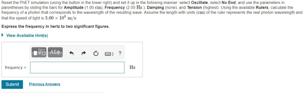 Reset the PhET simulation (using the button in the | Chegg.com