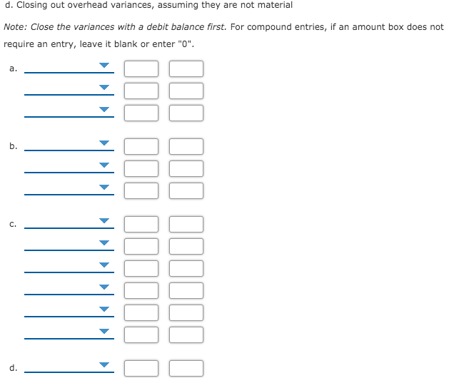 Solved Overhead Variances, Four-Variance Analysis, Journal | Chegg.com