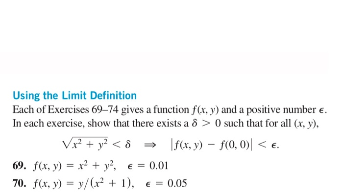 Solved Using the Limit Definition Each of Exercises 69-74 | Chegg.com