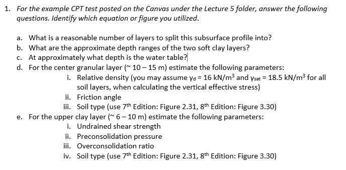 For the example CPT test posted on the Canvas under | Chegg.com