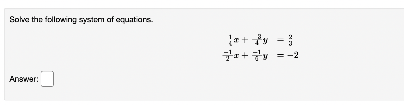 Solved Solve the following system of equations. | Chegg.com