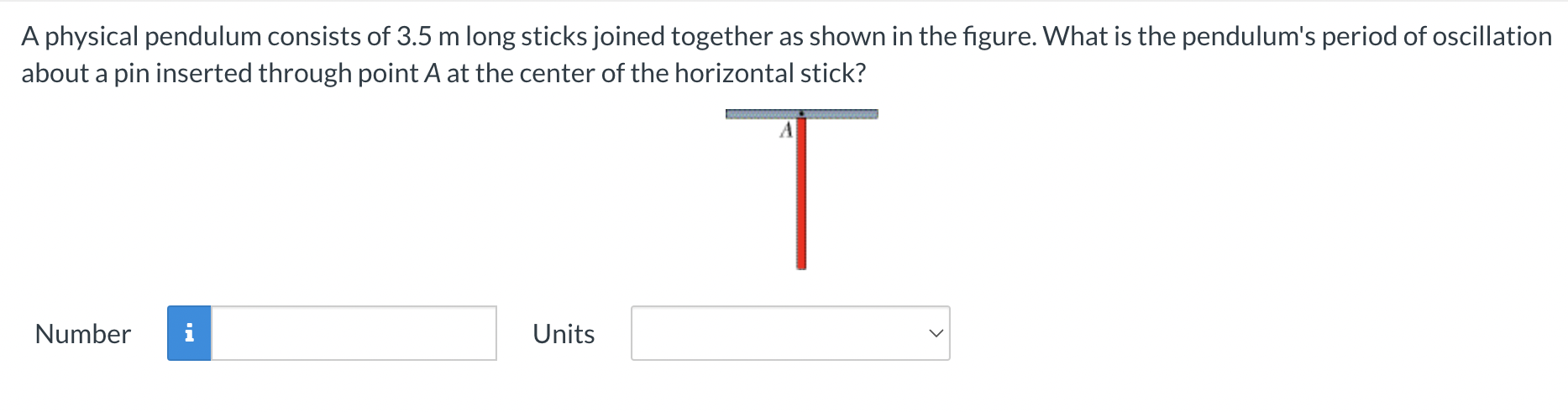 Solved A physical pendulum consists of 3.5 m long sticks | Chegg.com