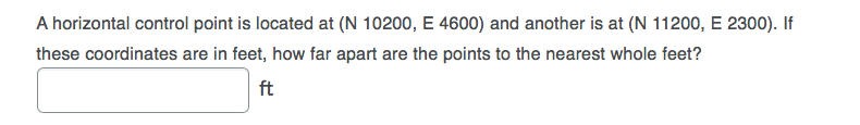 Solved A horizontal control point is located at (N 10200, E | Chegg.com