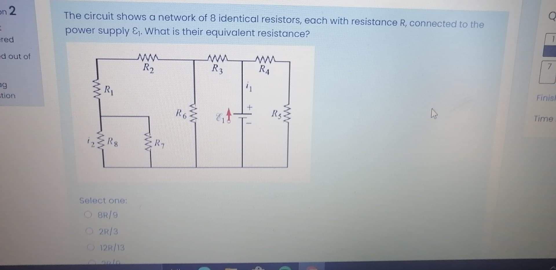 Solved on 2 The circuit shows a network of 8 identical | Chegg.com