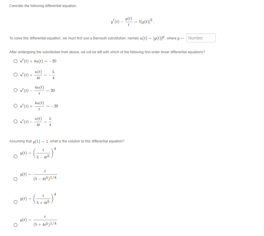 Solved Consider the following differential equation, | Chegg.com
