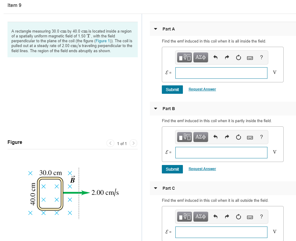 Solved Item 9 Part A A rectangle measuring 30.0 cm by 40.0 | Chegg.com