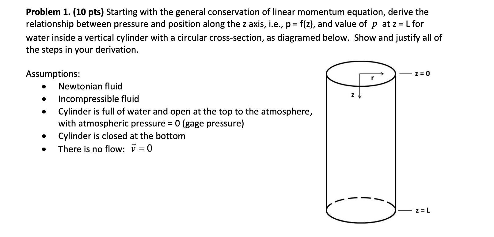 Solved Problem 1. (10 pts) Starting with the general | Chegg.com