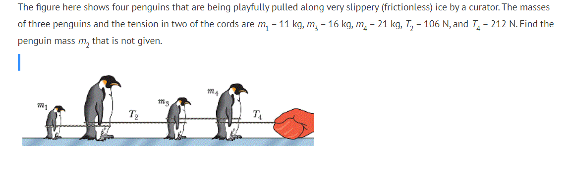 Solved The figure here shows four penguins that are being | Chegg.com
