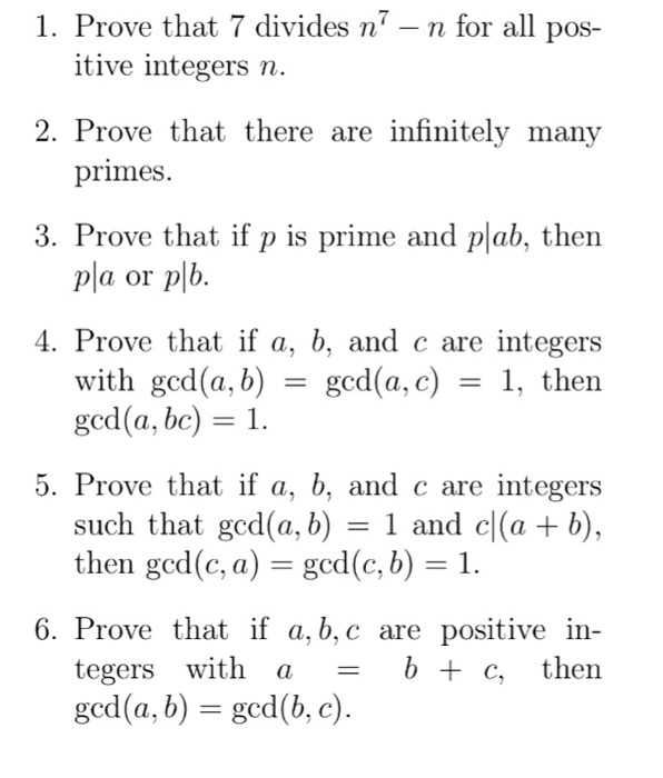 Solved 1. Prove that 7 divides n -n for all pos- itive | Chegg.com