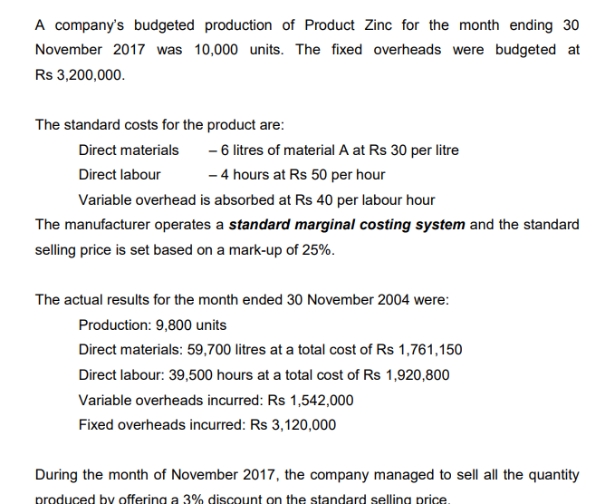 Solved Prepare a marginal cost operating statement for | Chegg.com
