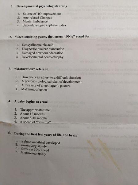 Solved 1. Developmental psychologists study 1. Source of IQ | Chegg.com