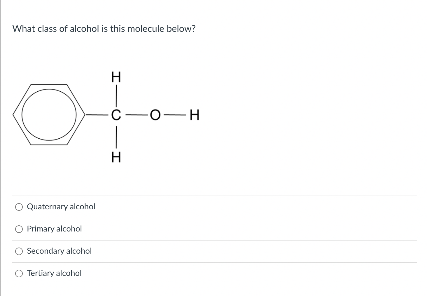 Solved What class of alcohol is this molecule below? H ol O | Chegg.com