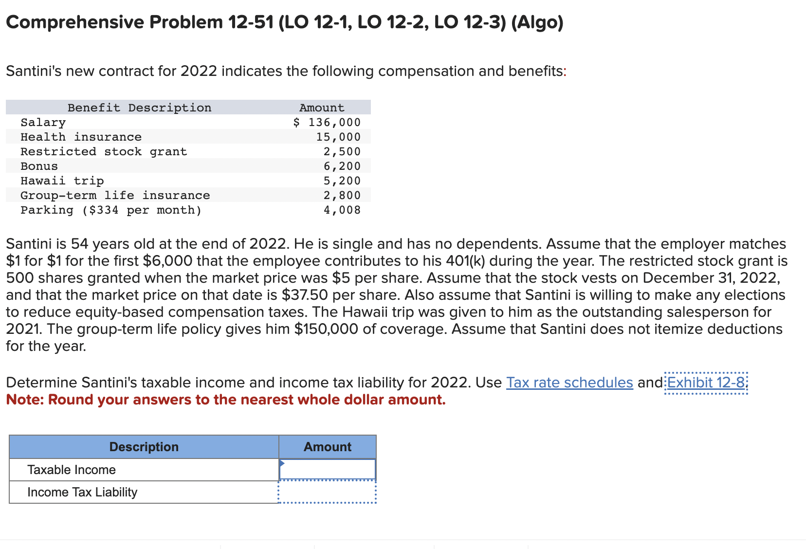 Comprehensive Problem 12-51 (LO 12-1, LO 12-2, LO | Chegg.com