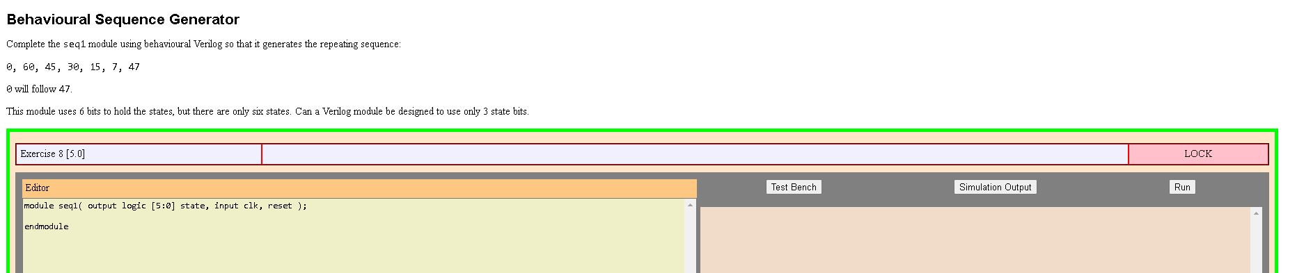 Complete The Seq1 Module Using Behavioural Verilog