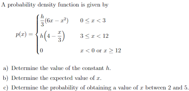 Solved A probability density function is given by ((63 – 12) | Chegg.com