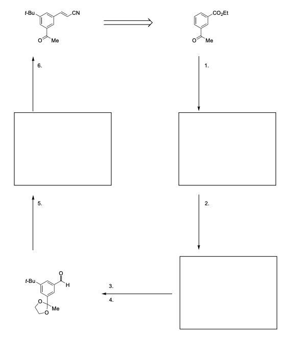 Solved t-Bu CN CO2Et Me Me 6. 1. 5. 2. t-Bu H 3. 4. Me | Chegg.com