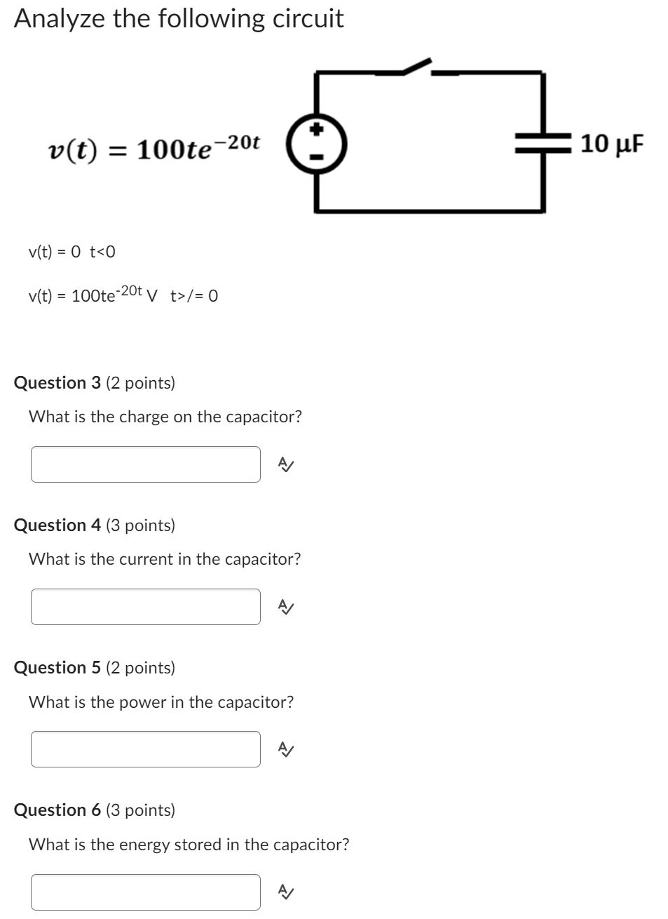 Solved Analyze the following circuit | Chegg.com