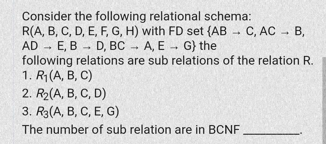Solved Bi -- -> -> - - Consider the following relational | Chegg.com