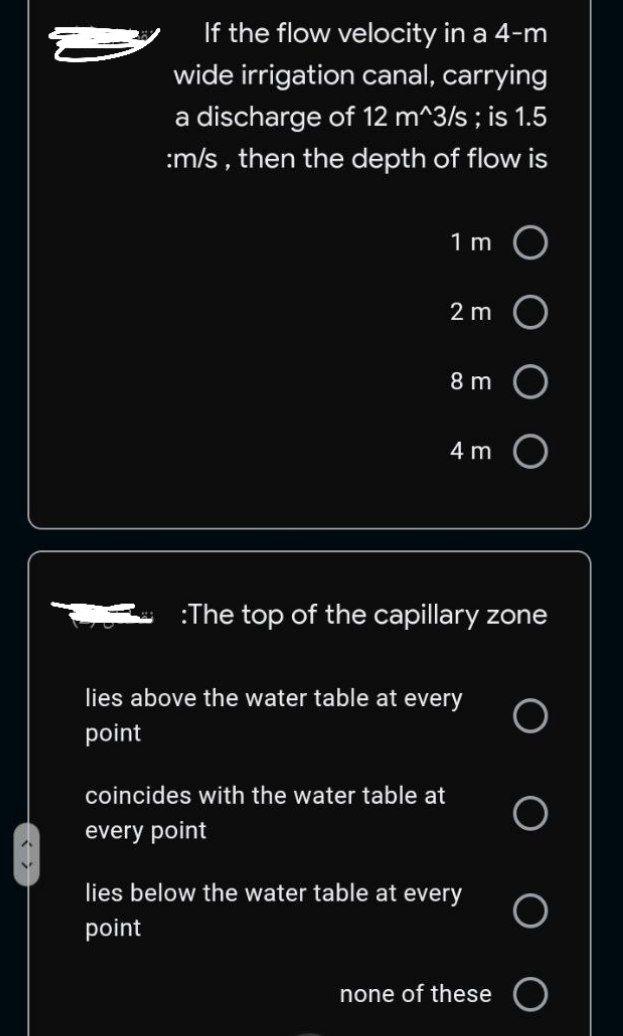 Solved If the flow velocity in a 4-m wide irrigation canal, | Chegg.com