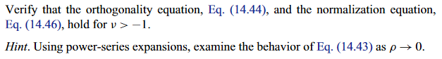 Verify that the orthogonality equation, Eq. (14.44), | Chegg.com Verify that the orthogonality equation, Eq. (14.44), | Chegg.com
