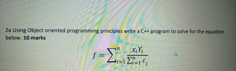 Solved 2a Using Object oriented programming principles write | Chegg.com