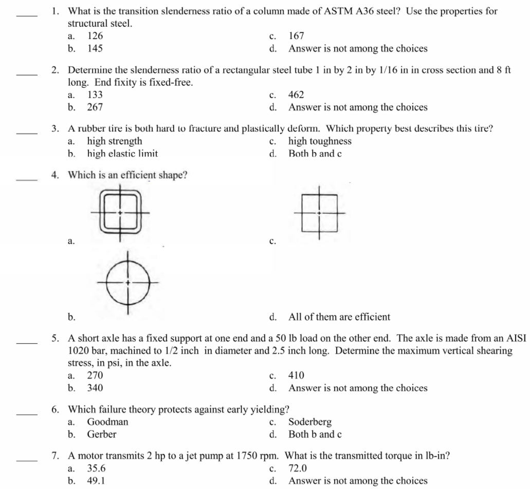 Solved a. 1. What is the transition slenderness ratio of a | Chegg.com
