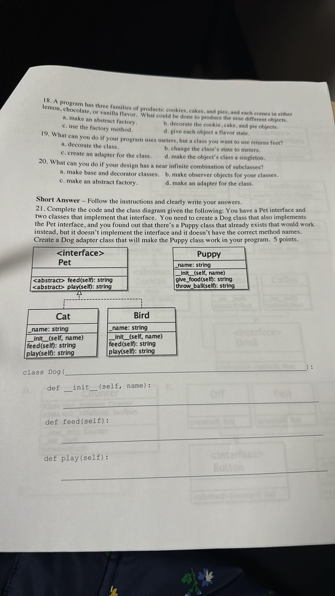 Solved 18. A program has three families of products: | Chegg.com