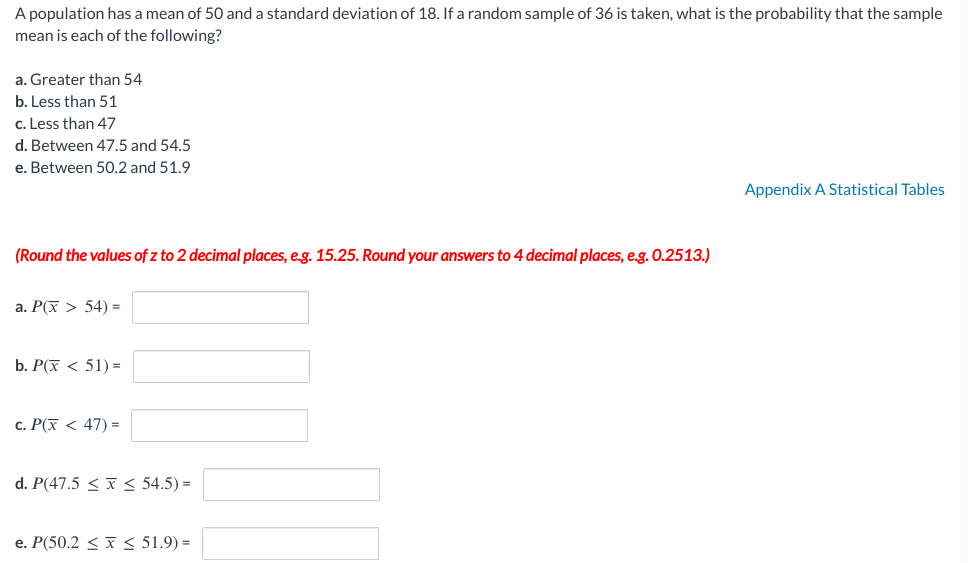 Solved A population has a mean of 50 and a standard | Chegg.com