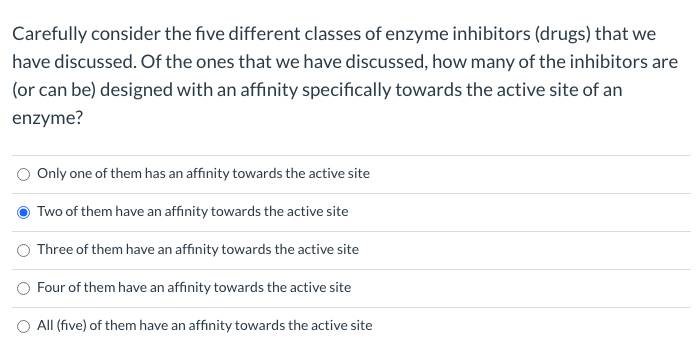 o An introduction to modes of enzyme inhibition: four | Chegg.com
