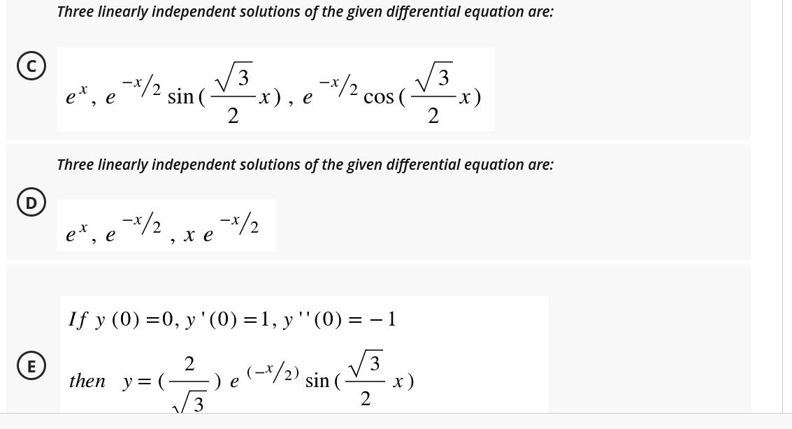 Solved Given the third-order linear homogeneous differential | Chegg.com
