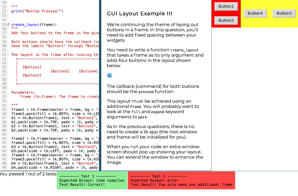 Solved Tkinter Python N N The Code N import Tkinter As Tk N N def Chegg