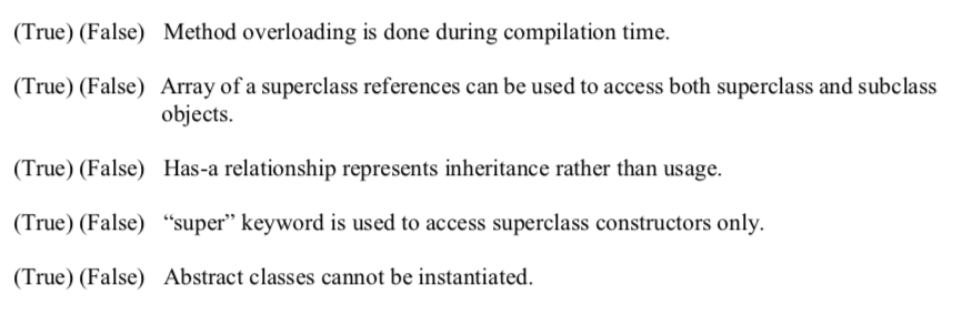 Solved M1(2). Java True False Questions. Java bytecode | Chegg.com