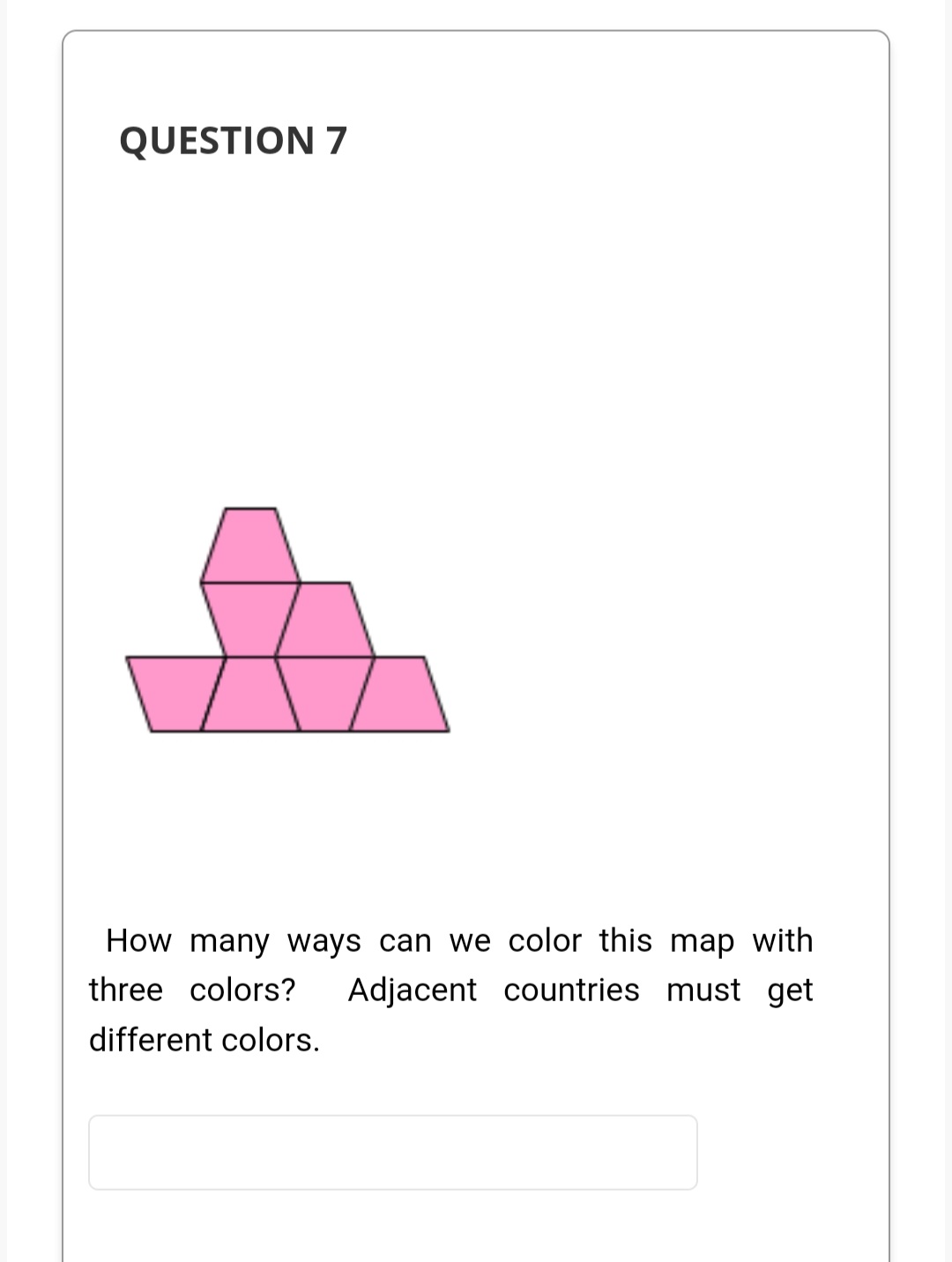 Solved How many ways can we color this map with three | Chegg.com
