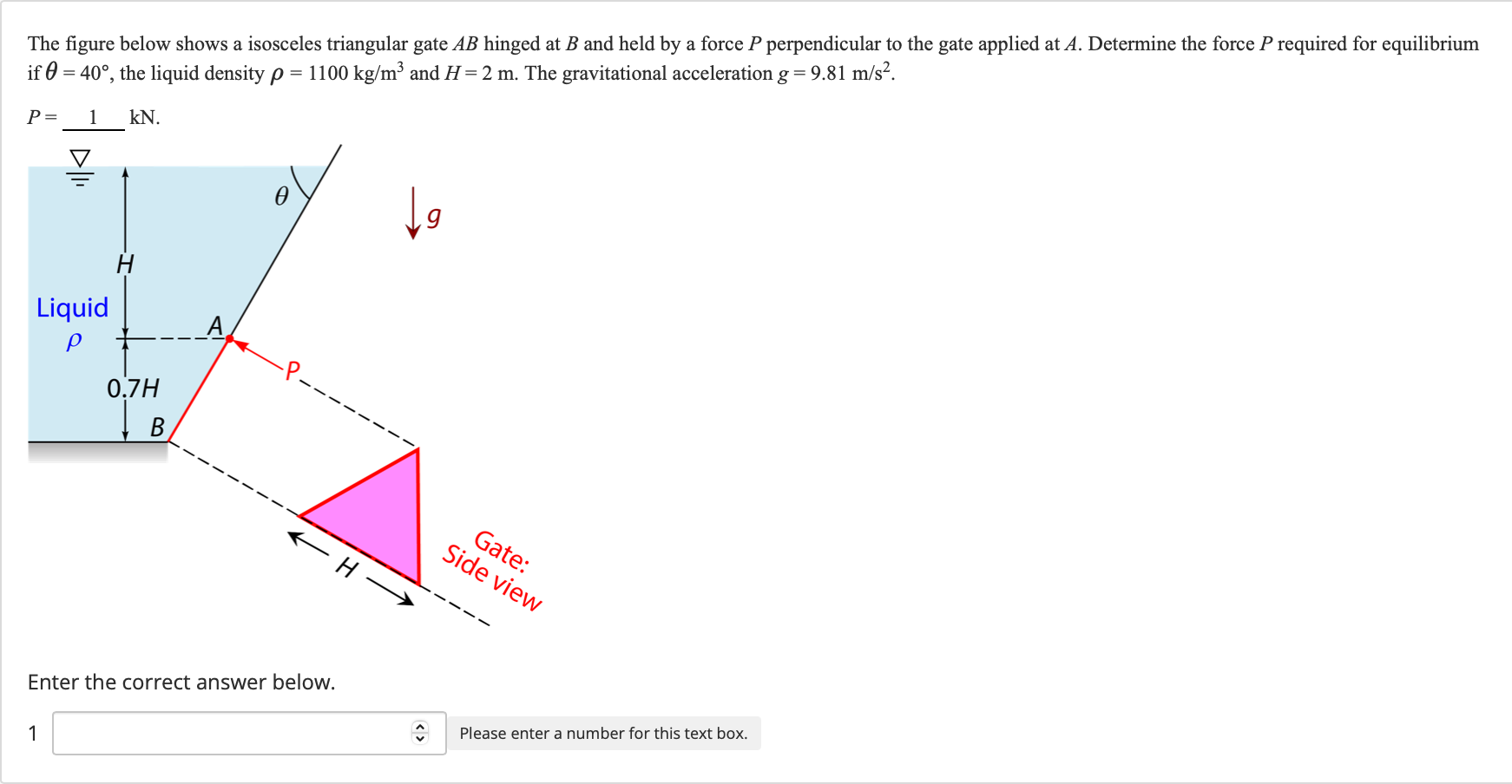 Solved The figure below shows a isosceles triangular gate AB | Chegg.com Solved The figure below shows a isosceles triangular gate AB | Chegg.com