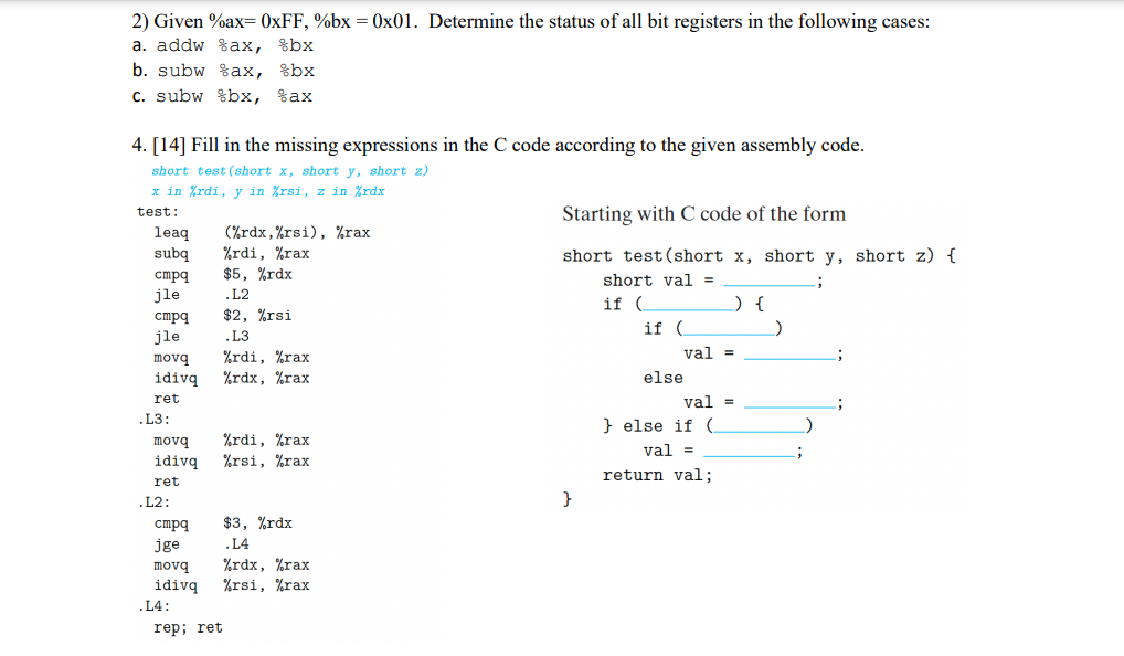 Solved 2. [4pt] leaq is different from movq instruction. | Chegg.com
