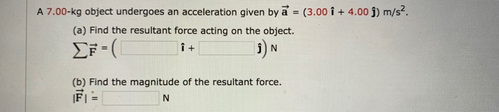 Solved A 7 00 Kg Object Undergoes An Acceleration Given By ã