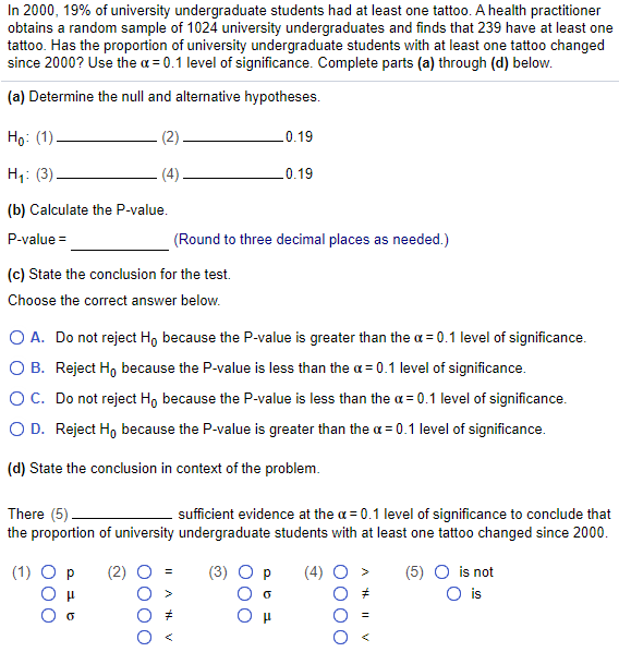Solved In 2000, 19% of university undergraduate students had | Chegg.com