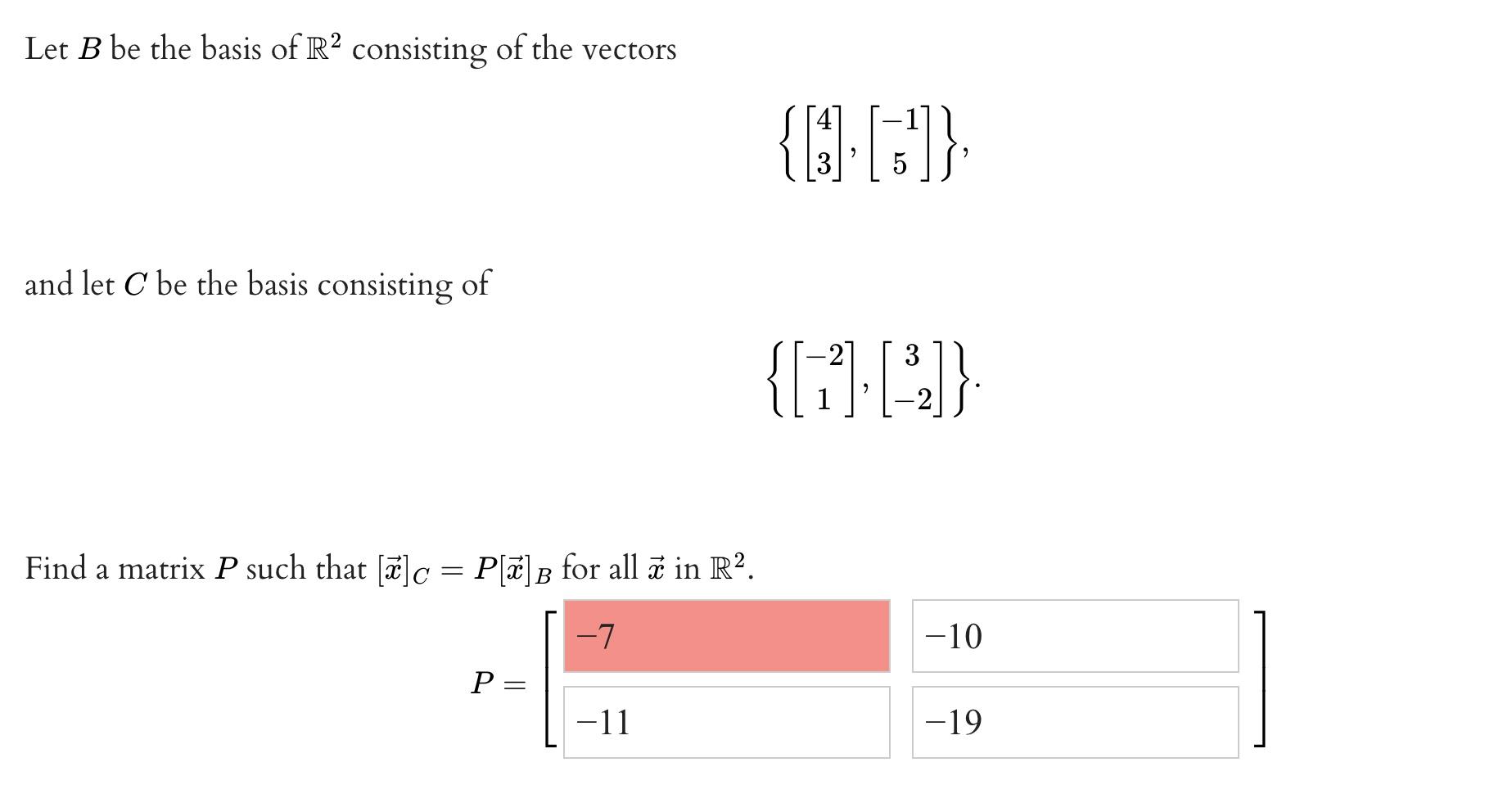 Solved Let B be the basis of R2 consisting of the vectors | Chegg.com