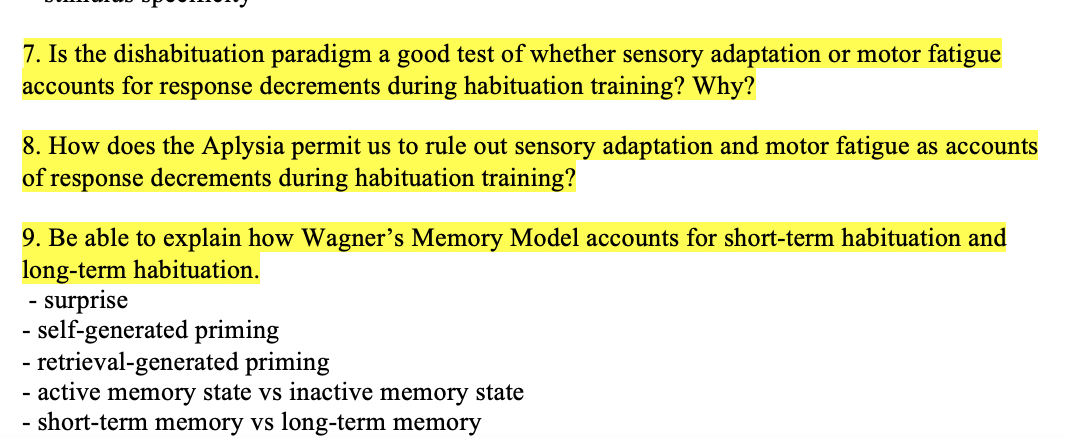 Solved 7. Is the dishabituation paradigm a good test of | Chegg.com