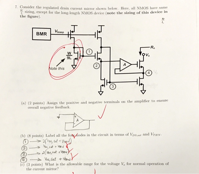 7. Consider the regulated drain current mirror shown | Chegg.com