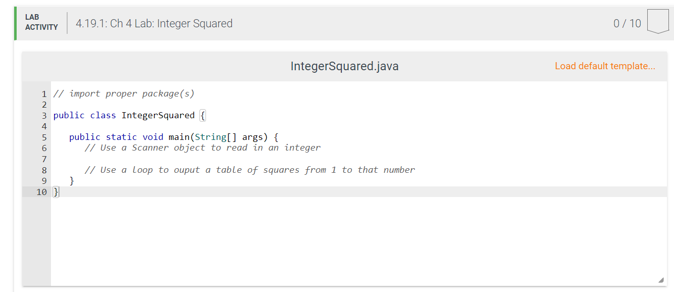 Solved 4.19 Ch 4 Lab: Integer Squared Design and implement a | Chegg.com