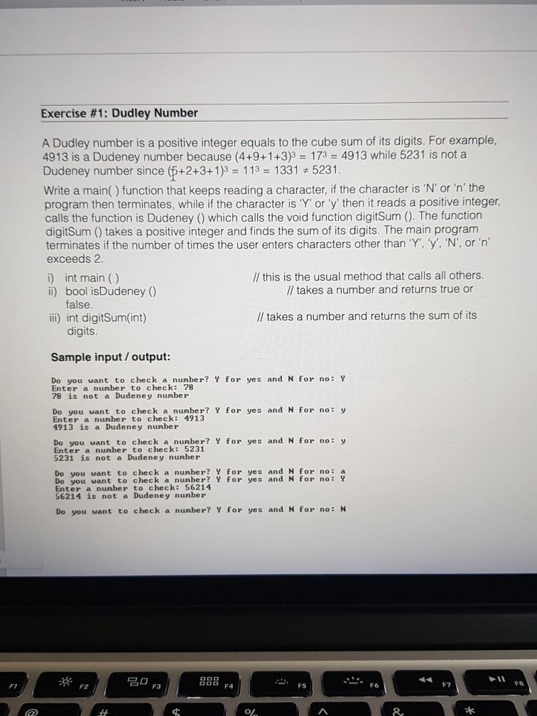 Solved Exercise #1: Dudley Number A Dudley number is a | Chegg.com