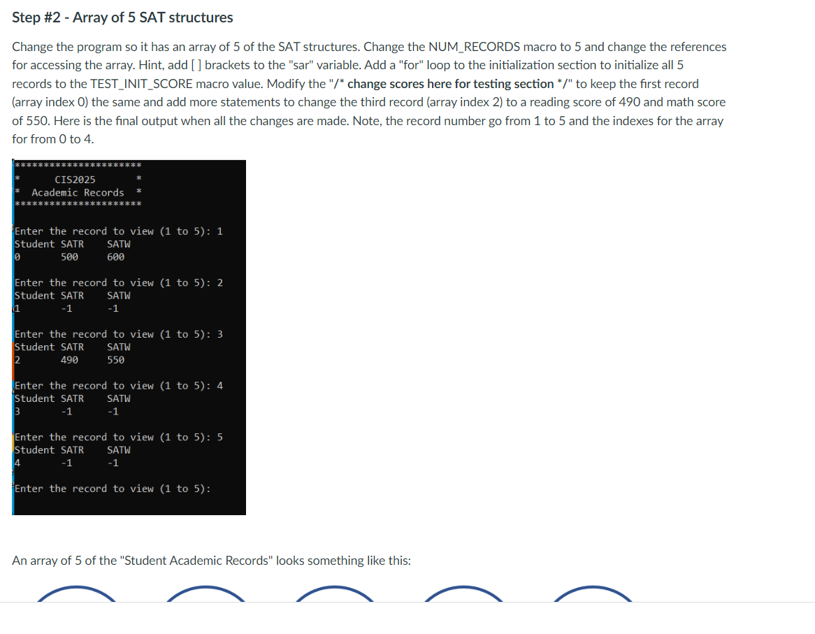 Solved The lab uses structures to manipulate and view sets | Chegg.com